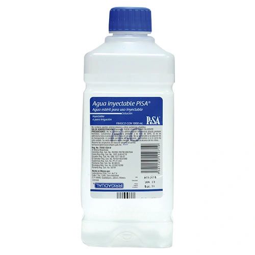 AGUA ESTERIL PLASTICO SOLUCION PARA IRRIGACION FRASCO. 1000ML MARCA. PISA